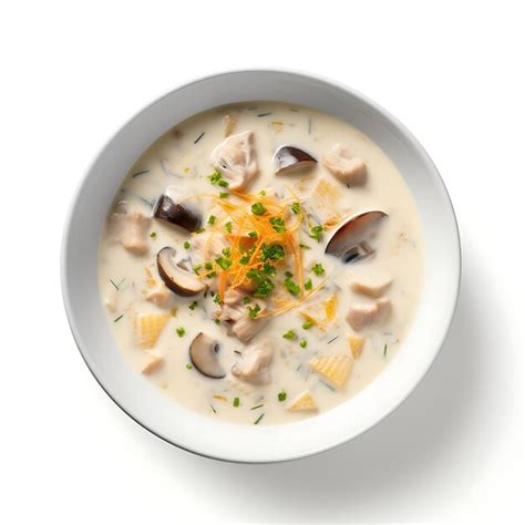 Premium Photo Chowder On A Plate On White Background
