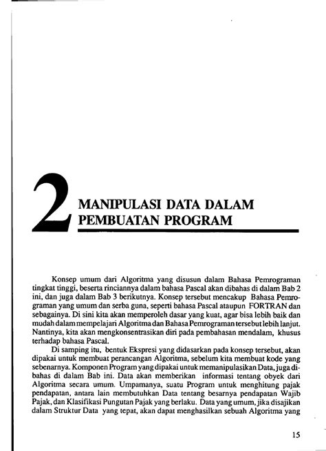 Algoritma Dan Pemrograman Dasar Bab Manipulasi Data Dalam Pembuatan