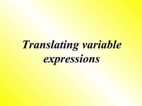 Introduction To Algebra Ppt