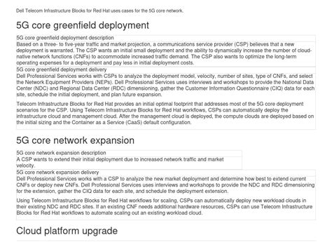 5g Core Network Use Cases Dell Telecom Infrastructure Blocks For Red