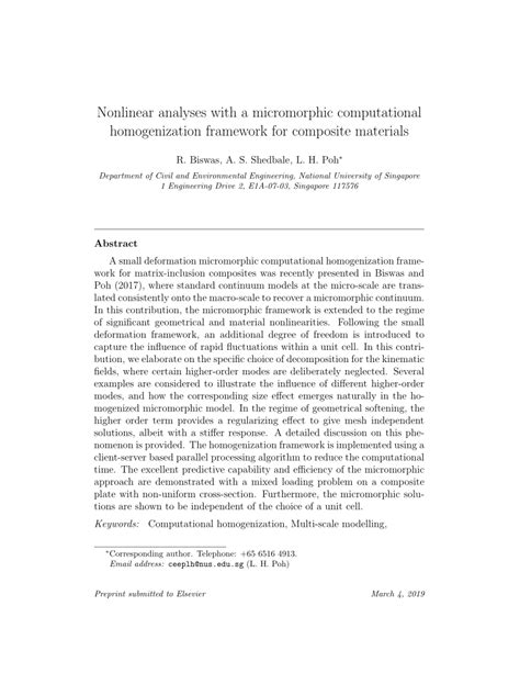 Pdf Nonlinear Analyses With A Micromorphic Computational
