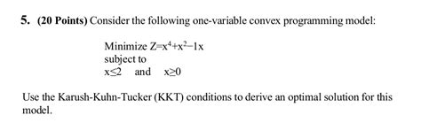 Solved 5 20 Points Consider The Following One Variable
