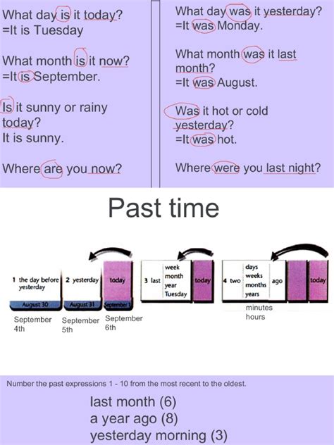 Past Time Expressions Pdf