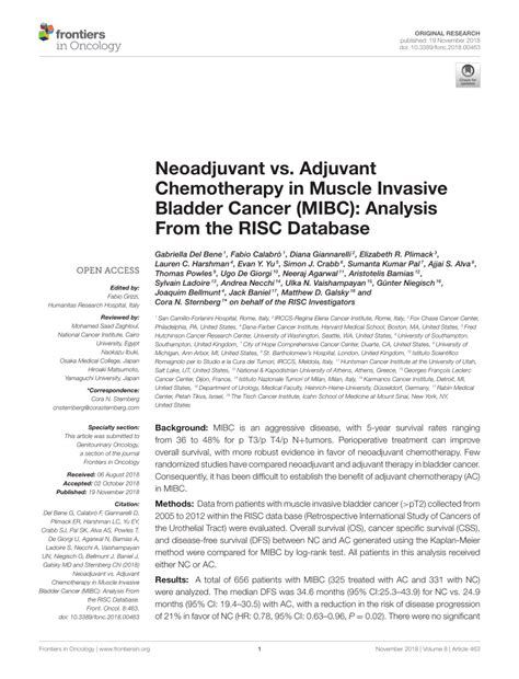 Pdf Neoadjuvant Vs Adjuvant Chemotherapy In Muscle Invasive Bladder