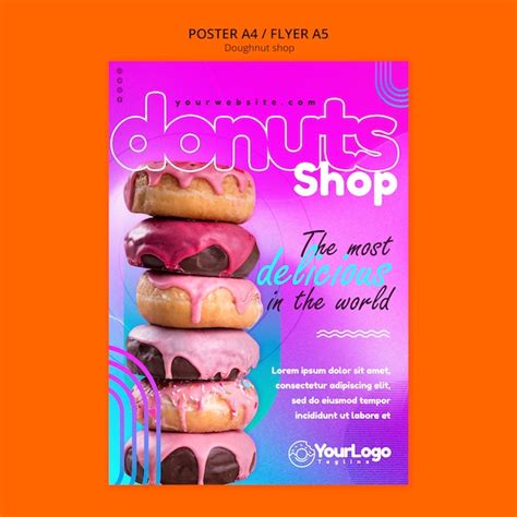 Premium Psd Flat Design Donuts Template