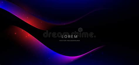 Abstract Technology Futuristic Curved Glowing Colorful Light Ray On Black Background Stock