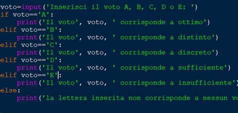 If Elif Else Selezione Multipla In Python Con If Elif Else