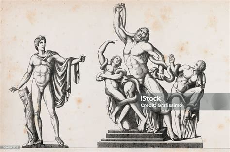 Griechische Statue Von Laokoon Und Seine Söhne Stock Vektor Art Und Mehr Bilder Von 19