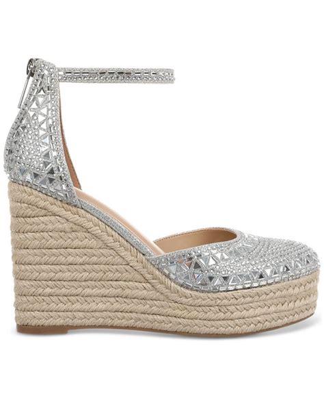 Thalia Sodi Womens Mika Embellished Espadrille Wedge Sandals Macys