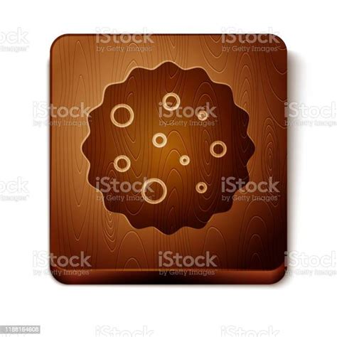 棕色餅乾或餅乾與巧克力圖示隔離在白色背景木制方形按鈕向量插圖向量圖形及更多傳統圖片 傳統 即食口糧 可愛 Istock