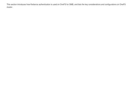 Smb Kerberos Authentication Dell Powerscale Integrating Onefs With