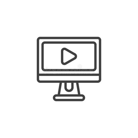 Video Tutorial Line Icon Stock Vector Illustration Of Monitor 283706763