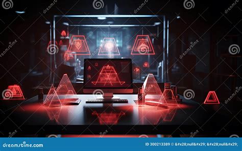 Technology And Engineering Concept Hacker Attack System Red Alert Sign