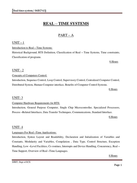 Ece Vii Real Time Systems 06ec762 Notes Pdf Real Time Computing