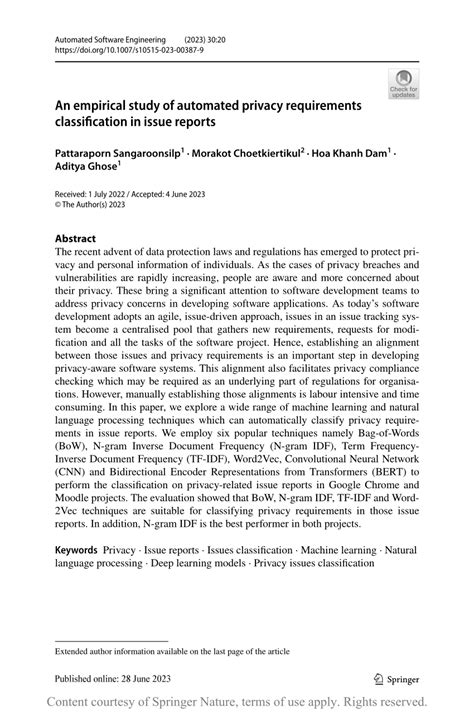 Pdf An Empirical Study Of Automated Privacy Requirements