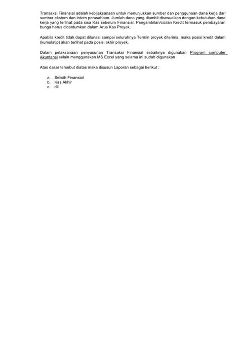 Contoh Cash Flow Proyek Excel