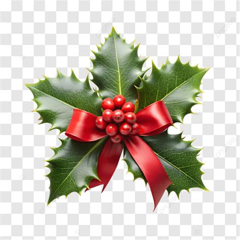 Christmas Holly With Ribbon Christmas Elements Christmas Day