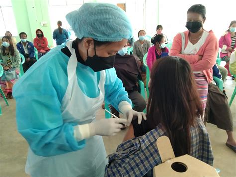 ပင်လောင်းမြို့နယ်တွင် အသက် ၁၈ နှစ် အထက် ပြည်သူများအား ကိုဗစ် ၁၉ ရောဂါ ကာကွယ်ဆေး Second Dose ဆက