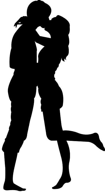 Hombre Y Mujer Besándose Siluetas Vectoriales Gratis En
