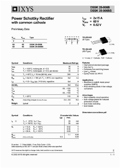 DSSK28-006BS_1234869.PDF Datasheet Download --- IC-ON-LINE