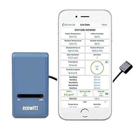 Ecowitt GW1100 Wi Fi Weather Station Sensor Gateway With Temperature