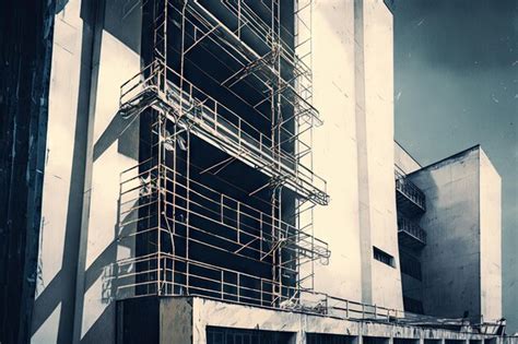 Premium Ai Image Scaffolding Near Building High On Buildings And