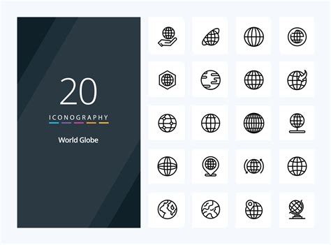 20 Globe Outline Icon For Presentation 19218555 Vector Art At Vecteezy