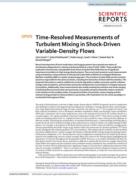 pdf time resolved measurements of turbulent mixing in shock driven