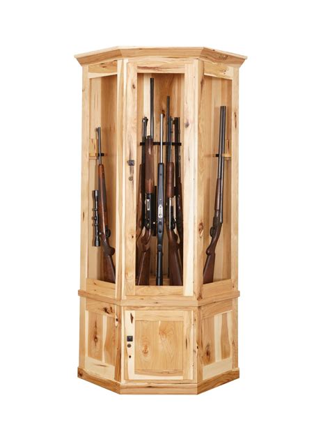 The Revolver Amish Corner Gun Cabinet With Rotating Gun Rack Carouse