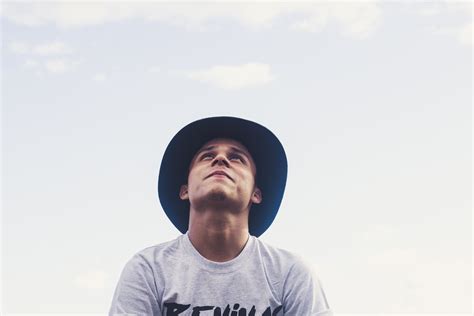 Free Images Man Person White Male Guy Hat Blue Tshirt Emotion