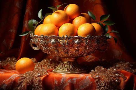 Oranges still life in baroque style | Premium AI-generated image