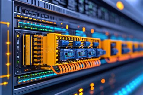 High Speed Ethernet Cables Connecting To Internet Switch In Data Center For Information