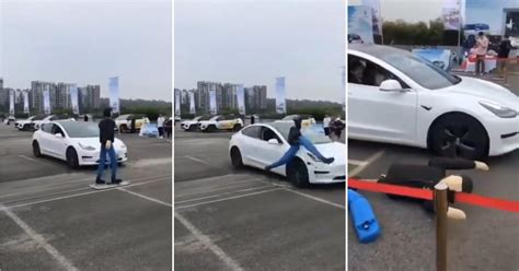 Fake Pedestrian Knocked Over By Tesla Car Flew Meters Away MobyGeek