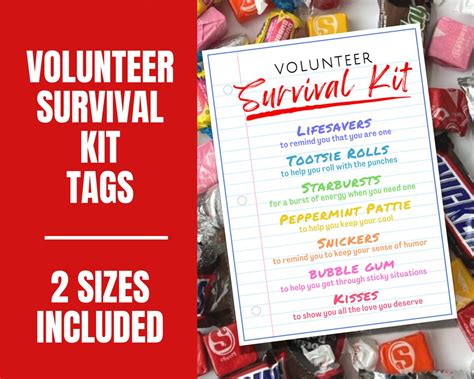 Volunteer Survival Kit T Tags Volunteer Appreciation And Etsy