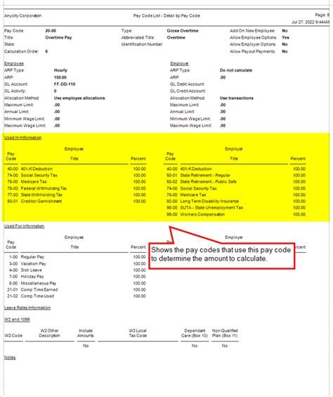 How Do I Print A Pay Code List