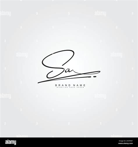 Initial Letter Sa Logo Hand Drawn Signature Style Logo Signature