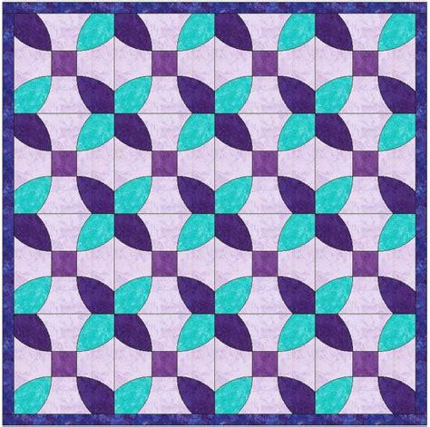 Modified Flowering Snowball 15 Inch Block Paper Template Quilting Block
