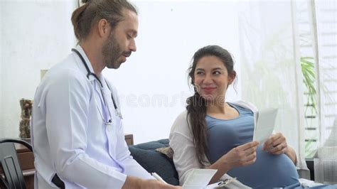 Gynecologist Doctor Points To Model Of Female Reproductive System In Clinic Stock Video Video