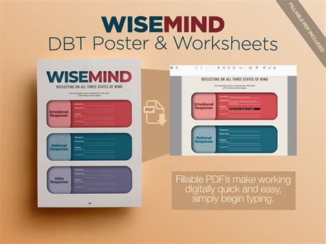 Wise Mind Dbt Poster And Worksheet Dbt Mindfulness Skill Etsy