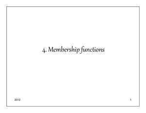 Lecture Different Types Of Membership Functions Different Types Of Membership Functions
