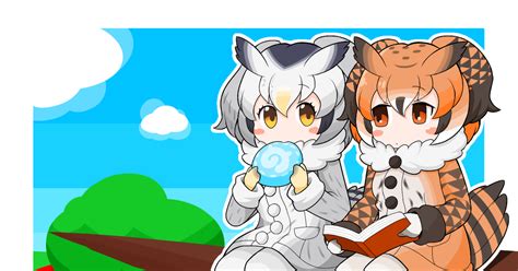 けものフレンズ 一緒にのんびりとしょかんコンビ 🦉🦉 かにみそなドーブルのイラスト Pixiv