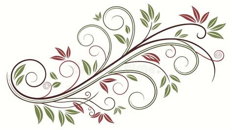 Elegant Floral Swirl Design Element With Leaves And Decorative Curls Vector Design Generative Ai