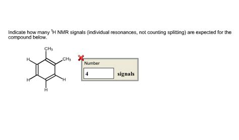 Solved Indicate How Many 1H NMR Signals Individual Chegg