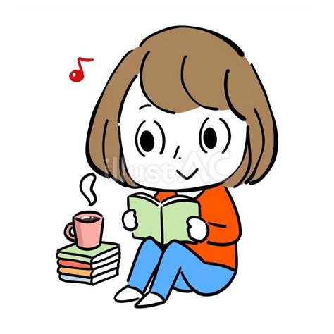 本を読んでいる女性イラスト No 23898455｜無料イラスト・フリー素材なら「イラストac」