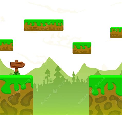 Paisagem Natural Da Arte Do Jogo 2d Para A Ilustração Do Vetor Do Fundo