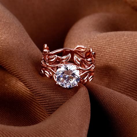 Jeulia Rose Gold Tone Round Cut Sterling Silver Ring Jeulia Jewelry