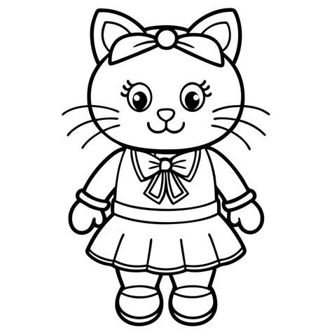 Hello Kitty Full Body Image Illustration Line Art 50997245 Vector Art