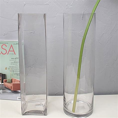 빅 사각 원형 유리화병2type 감도 깊은 취향 셀렉트샵 29cm