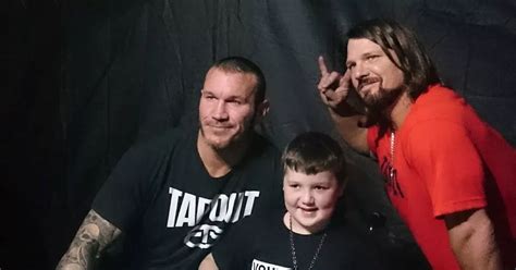 Wwe Stars Randy Orton And Aj Styles Meets Hinckley Boy Battling Brain