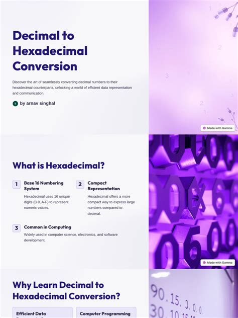 Decimal To Hexadecimal Conversion Pdf Arithmetic Computing